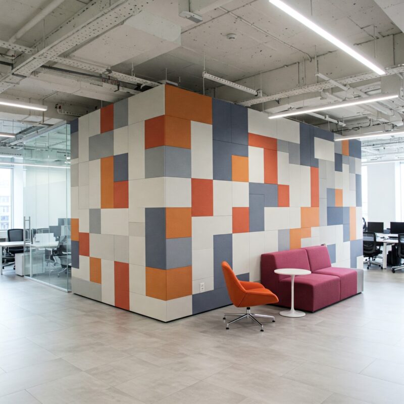 Creating a Vibrant Office Environment with Colourful Wall Cladding ...